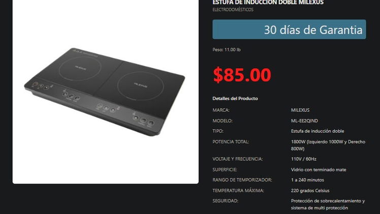 Cocina de Induccion Milexus 110V Doble Hornilla Es en Centro Habana, La ...
