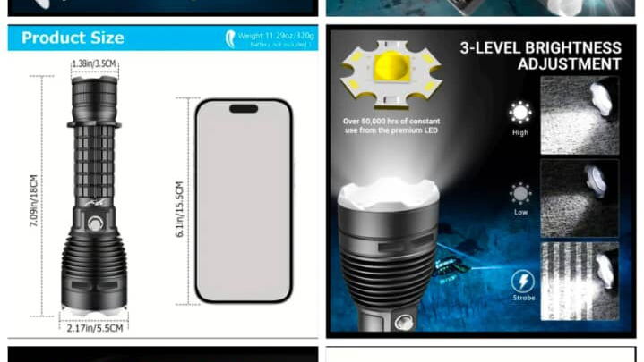 Linterna de buseo de aluminio, de 5 mil lumines y en Diez de Octubre ...