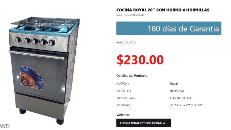 Cocina de Gas Royal para Balita 20" Modelo REH52SM en Centro Habana, La ...